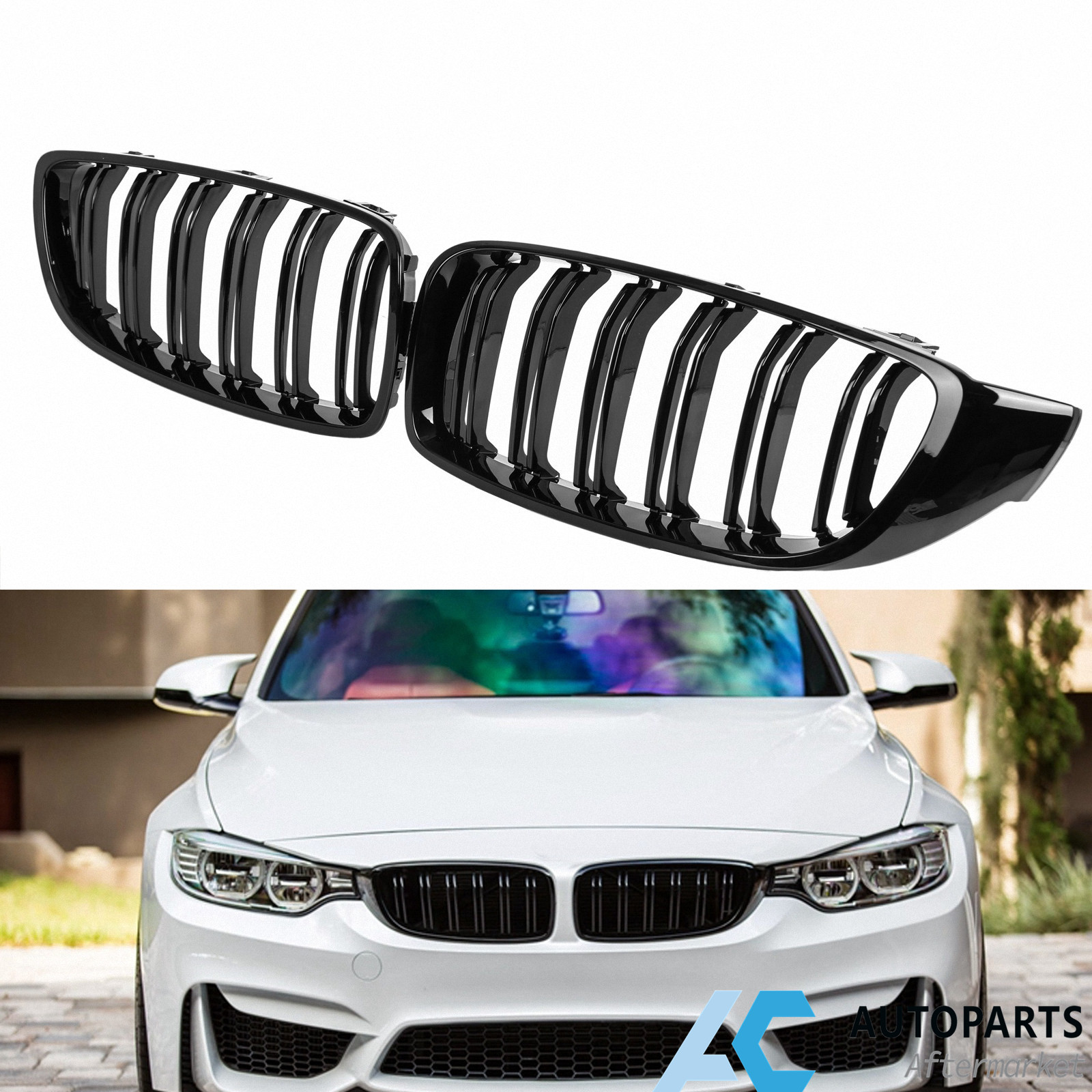 Gloss Black Front Kidney Grille for BMW F32 F36 428i 435i M3 M4 13-18 ...